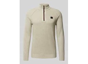 4099976467586 - Regular Fit Strickpullover aus reiner Baumwolle mit Troyer-Kragen