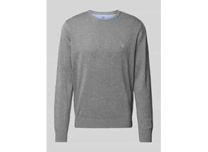 4066227028933 - Fynch-Hatton Pullover Herren Baumwolle Rundhals grau Uni & Uninah