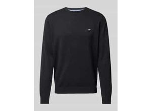 4066227030967 - Fynch-Hatton Pullover Herren Baumwolle Rundhals grau Uni & Uninah