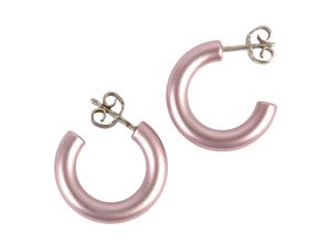 4006046382496 - Paar Creolen DEMARIE eloxiertes Aluminium rosafarben Gr ONE-SIZE Metall rosa Damen Ohrringe