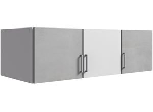 4038061021463 - Schrankaufsatz WIMEX Click grau (beton nachbildung lichtgrau weiß) B135cm H42cm T56cm Kunststoff Möbelaufsätze Kleiderschrank-Zubehör Schrankaufsatz