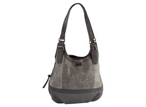 4251234435281 - Shopper TOM TAILOR JUNA Damen Gr B H T 31cm x 29cm x 14cm grau Lederimitat Taschen mit schicken Zierschnallen