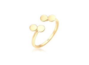 4050878579654 - Fingerring ELLI Kreis Geo Look Offen Verstellbar Trend 925 Silber Fingerringe Gr Resizable ohne Stein Silber 925 (Sterlingsilber) 1 mm goldfarben (gold) Damen