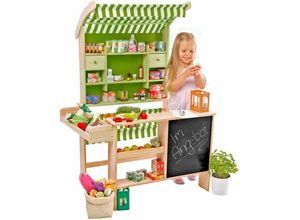 4007464003468 - Kaufladen TANNER Großer Biomarkt grün (natur grün weiß) Kaufläden KinderB83cm H120cm T66cm Holz B83cm H120cm T66cm