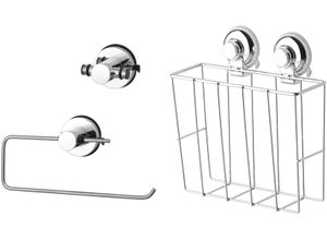 4005643206778 - Küchenorganizer-Set HOOKIE System 3-teilig Küchenhelfer-Sets silberfarben (silber) Küchenorganizer Küchen-Ordnungshelfer Küchenhelfer-Sets intelligenter Saughaken