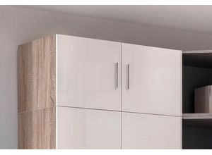 4038061018999 - Schrankaufsatz WIMEX Malta weiß (struktureichefarben hell hochglanz weiß) B80cm H40cm T40cm Spanplatte Möbelaufsätze Kleiderschrank-Zubehör Schrankaufsatz