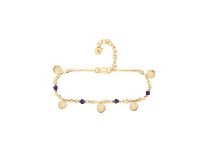 4006046370875 - Armband CAÏ 925 Silber vergoldet Lapislazuli Plättchen Armbänder Gr 15 + 4cm Silber 925 (Sterlingsilber) gelb Damen