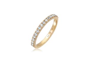 4050878659097 - Fingerring ELLI Bandring Memoire Kristalle 925 Silber Fingerringe Gr 52 mm mit Steinen Silber 925 (Sterlingsilber) 22 mm goldfarben (gold weiß) Damen