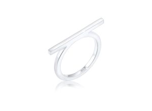 4050878552589 - Fingerring ELLI Geo Minimal Trend Steg 925 Silber Fingerringe Gr 52 mm ohne Stein Silber 925 (Sterlingsilber) 15 mm silberfarben (silber) Damen