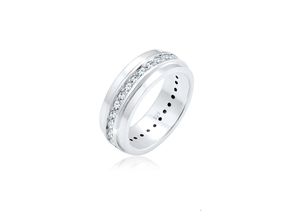 4050878549138 - Fingerring ELLI Bandring Klassik Kristalle 925 Silber Fingerringe Gr 52 mm mit Steinen Silber 925 (Sterlingsilber) 7 mm silberfarben (silber weiß) Damen Fingerringe