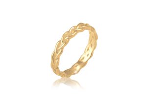 4050878558345 - Fingerring ELLI Gedreht Geflochten Zopfmuster 925 Silber Fingerringe Gr 52 mm ohne Stein Silber 925 (Sterlingsilber) 3 mm goldfarben (gold) Damen