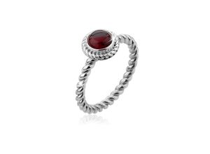 4056261038852 - Fingerring Granat Geburtsstein Januar Trend Edel 925 Silber Fingerringe Gr 54 mm mit Steinen Silber 925 (Sterlingsilber) 2 mm rot (dunkelrot dunkelrot) Damen