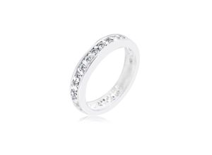 4050878129941 - Fingerring ELLI Memoire Kristalle 925 Silber Fingerringe Gr 52 mm mit Steinen Silber 925 (Sterlingsilber) 4 mm weiß (weiß weiß) Damen