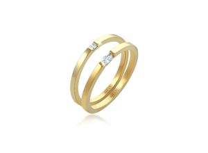 4050878616755 - Solitärring ELLI Ring Solitär Zirkonia Klassik Set 925 Silber Fingerringe Gr 52 mm mit Steinen Silber 925 (Sterlingsilber) goldfarben (gold weiß) Damen Solitär Ringe