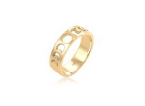 4050878579043 - Fingerring ELLI Mond Halbmond Bandring Astro 925 Silber vergoldet Fingerringe Gr 52 mm ohne Stein Silber 925 (Sterlingsilber) 5 mm goldfarben (gold) Damen