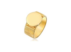 4050878631697 - Siegelring ELLI PREMIUM Bandring Relief Struktur 925 Silber Fingerringe Gr 52 mm Silber 925 (Sterlingsilber) 10 mm goldfarben (gold) Damen Fingerringe