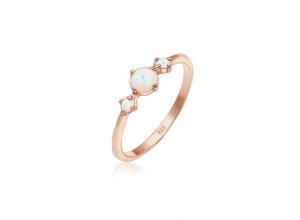 4050878573119 - Fingerring ELLI Opal Rund Trio Vintage 925er Silber Fingerringe Gr 52 mm mit Steinen Silber 925 (Sterlingsilber) 15 mm rosegold (rosegold weiß) Damen