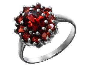 4006046283830 - Fingerring VIVANCE 925 - Sterling Silber Granat Fingerringe Gr 052 (166) Silber 925 (Sterlingsilber) weiß (weiß rot) Damen Silberring Fingerringe Handschmuck (Ringe)