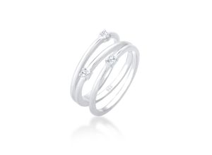 4050878591823 - Fingerring ELLI Wickelring Zirkonia Filigran 925 Silber Fingerringe Gr 52 mm mit Steinen Silber 925 (Sterlingsilber) 9 mm silberfarben (silber weiß) Damen