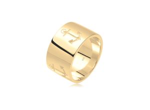 4050878520151 - Fingerring ELLI Anker Bandring 925 Silber Fingerringe Gr 52 mm ohne Stein Silber 925 (Sterlingsilber) 11 mm goldfarben (gold) Damen Fingerringe