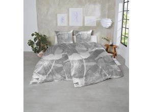 4002895192774 - Bettwäsche PRIMERA Feinbiber-Bettwäsche Gr B L 155 cm x 220 cm Mako-Satin B L 80 cm x 80 cm grau samtweich und natürlich aus reiner Baumwolle