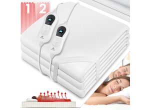 4255598301572 - KESSER® Wärmeunterbett mit Abschaltautomatik Fernbedienung Heizdecke mit 3 Temperaturstufen Wärmebettunterlage fürs Bett Matratzenheizung Wärmedecke aus weichem Vlies Heizkissen