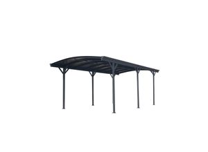 4260280772387 - Metall Carport Bergen mit Runddach aus Almuinium 505 x 300 x 220 cm anthrazit 15 m² - Westmann