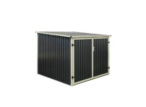 4260280774008 - Aufbewahrungsbox WESTMANN Fahrradgarage Aufbewahrungsboxen Gr B H T 203 cm x 158 cm x 200 cm grau (anthrazit) mit integrierten Fahrradständern aus pulverbeschichtetem Stahl