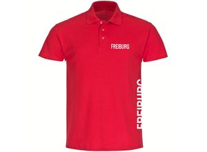 4068859076931 - multifanshop Poloshirt - Freiburg - Brust & Seite - Druck weiß - Polo