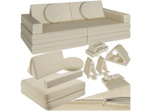 4061173260796 - tectake® Spielsofa 8-teilig flexible Anordnung Leinenbezüge abnehmbar und waschbar stapelbar
