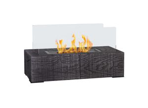 4255633534491 - Tisch Ethanolkamin mit Echtflammen grau 33L x 16B x 18H cm