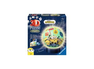 4005556111800 - Ravensburger 3D Puzzle 11180 - Nachtlicht Puzzle-Ball Minions - 72 Teile - ab 6 Jahren LED Nachttischlampe mit Klatsch-