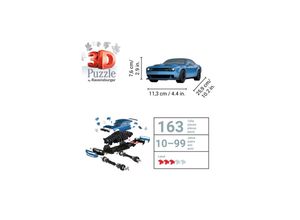 4005556112838 - RAVENSBURGER Dodge Challenger SRT Hellcat Redeye Widebody 3D Puzzle Mehrfarbig