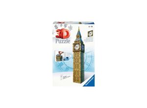 4005556125869 - Ravensburger 3D Puzzle 12586 - Big Ben mit Uhr - 216 Teile - Das weltbekannte Londoner Wahrzeichen zum selber Puzzeln ab 8 Jahren