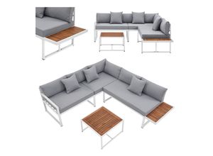 4262437180243 - Gartenmöbel Lounge St Tropez für 4 Personen - Set Tisch Sofa & Kissen - Balkonmöbel Weiß