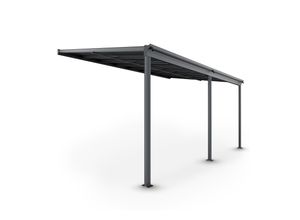 4260565526308 - Terrassendach Borneo 5x3 m Aluminium mit Doppelstegplatten Terrassenüberdachung Dunkelgrau