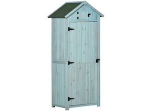 4251774933209 - Gartenschrank Gartenhaus Holz Hellblau+Grün 77 x 542 x 179 cm