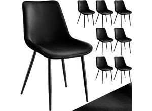 4061173246745 - tectake® 8er Set Stuhl gepolstert in Samtoptik schwarze Stahlbeine 48 x 59 x 825 cm