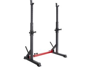 4061173205438 - tectake® Squat Rack multifunktional Höhe und Breite verstellbar bodenschonende Kunststoffkappen inklusive 2 Aufnahmen für Hantelscheiben