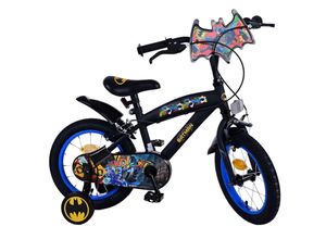 8715347215315 - Kinderfahrrad Batman für Jungen 14 Zoll Kinderrad in Schwarz Fahrrad