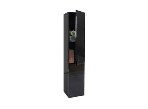 4057651189635 - Hängeschrank MCW-B19 Midischrank Hochschrank Badezimmer Badmöbel hochglanz 150x30cm ~ schwarz