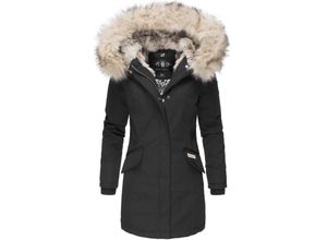 4059072320154 - NAVAHOO Damen stylischer Wintermantel Winterparka mit Kunstfell-Kapuze Cristial