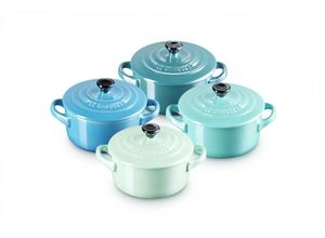 0630870272803 - LE CREUSET Mini-Cocotte 4er-Set 10cm Metallics Blau-Grün