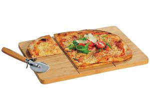 4000270584664 - Schneidebrett KESPER FOR KITCHEN & HOME Schneidebretter Gr B H L 30 cm x 40 cm x 15 cm beige (natur) Schneidebretter aus FSC-zertifiziertem Bambus inkl Pizzaschneider