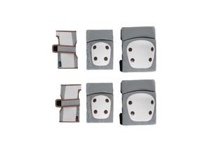 3800171212977 - Kikkaboo Kinder Schutzausrüstung 6-teiliges Protektoren-Set Größe XS bis 25 kg grau
