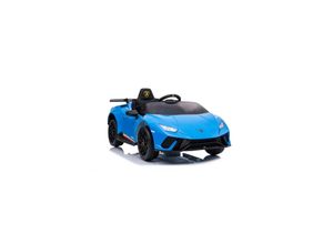 4260259879352 - ES-Toys Kinder Elektroauto Lamborghini Huracan EVA-Reifen Ledersitz Scheinwerfer blau