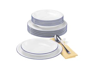 4003106995139 - Tafelservice SELTMANN WEIDEN Teller Set Geschirr-Set Compact Blaurand Geschirr-Sets Gr 12 tlg weiß (weiß blau) Tafelservice Made in Germany 12 Teile für 6 Personen