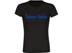 4068859062422 - multifanshop Damen T-Shirt - Duisburg - Duisburger Mädchen - Druck blau - Frauen