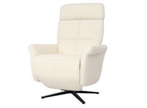 4057651806259 - Relaxsessel MCW-L10 Design Fernsehsessel TV-Sessel Liegesessel Liegefunktion drehbar Voll-Leder ~ creme-weiß