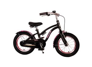 8715347214875 - Volare Miracle Cruiser Kinderfahrrad - Mädchen - 14 Zoll - Mattschwarz - Prime Collection